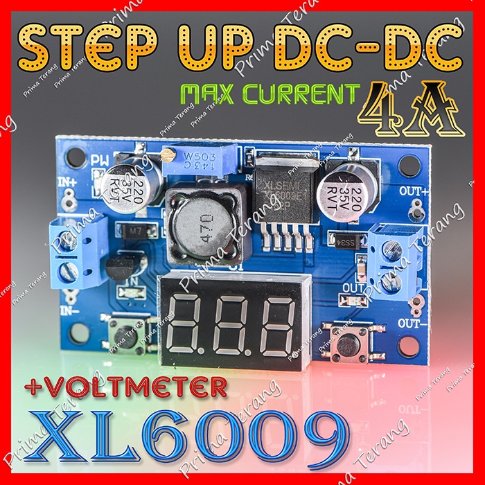 Jual XL6009 + Voltmeter Step Up DC-DC 4A Adjustable DC Modul XL-6009 | Shopee Indonesia
