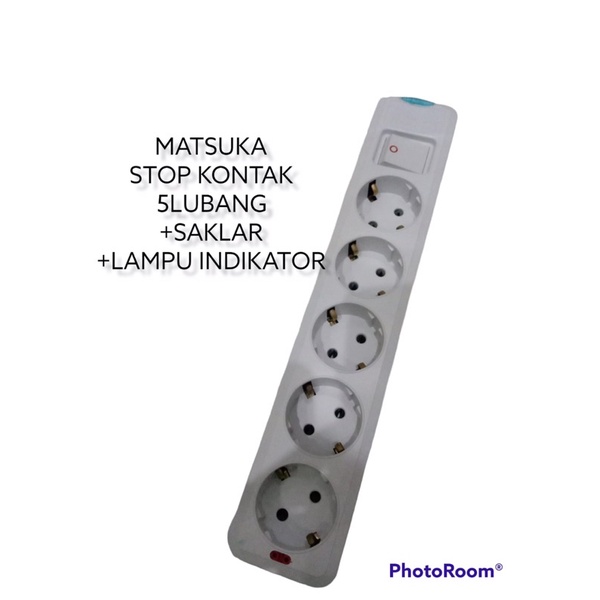 Jual STOP KONTAK 5LUBANG + SAKLAR + LAMPU INDIKATOR MATSUKA / MATSUKA ...