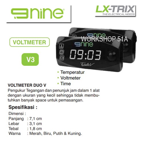 Jual LUMINOS V3 VOLMETER Kotak 3 IN 1 LED JAM DIGITAL DAN TEMPERATUR ...