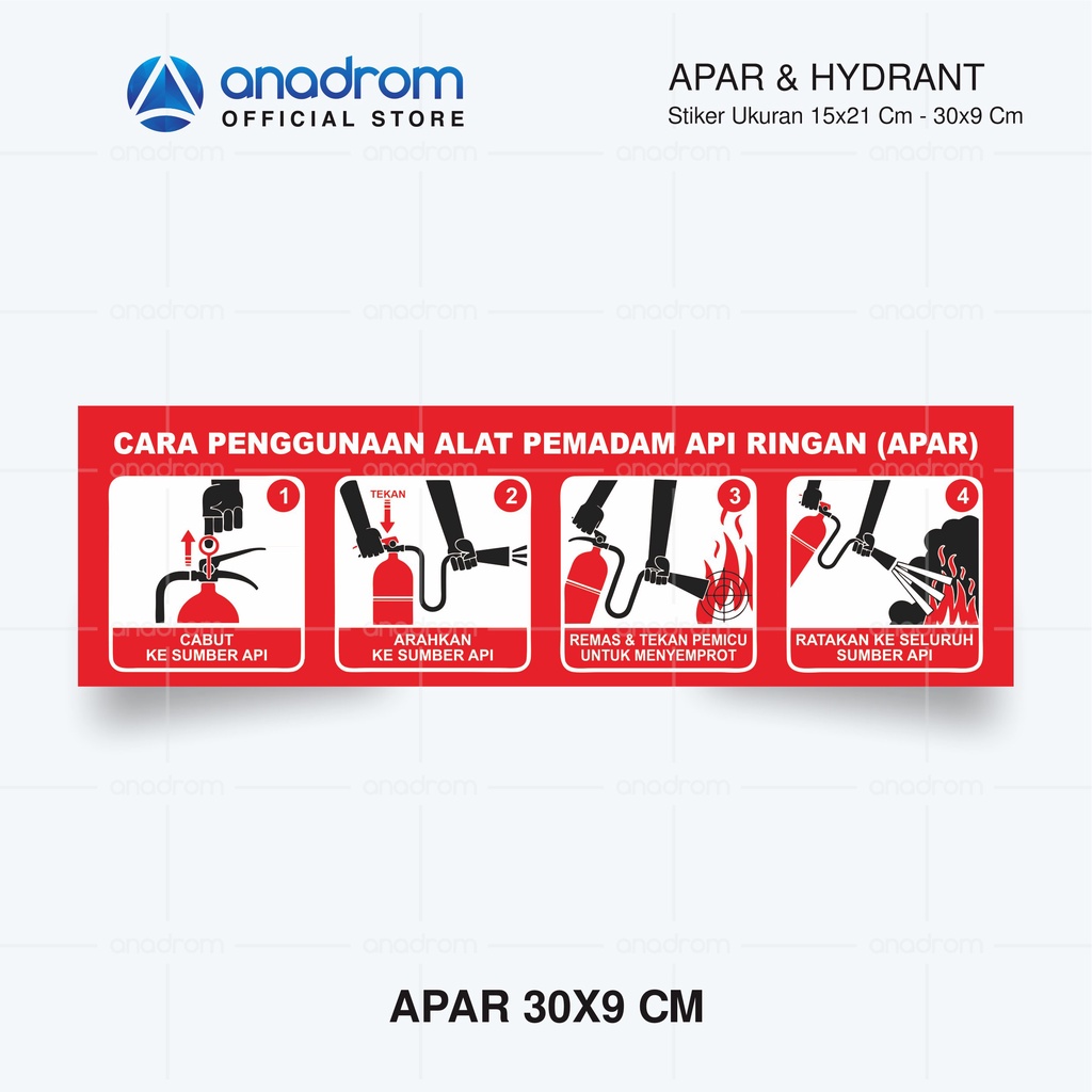 Jual Stiker Cara Penggunaan Apar & Hydrant I Size 15x21 Cm - 30x9 Cm I ...