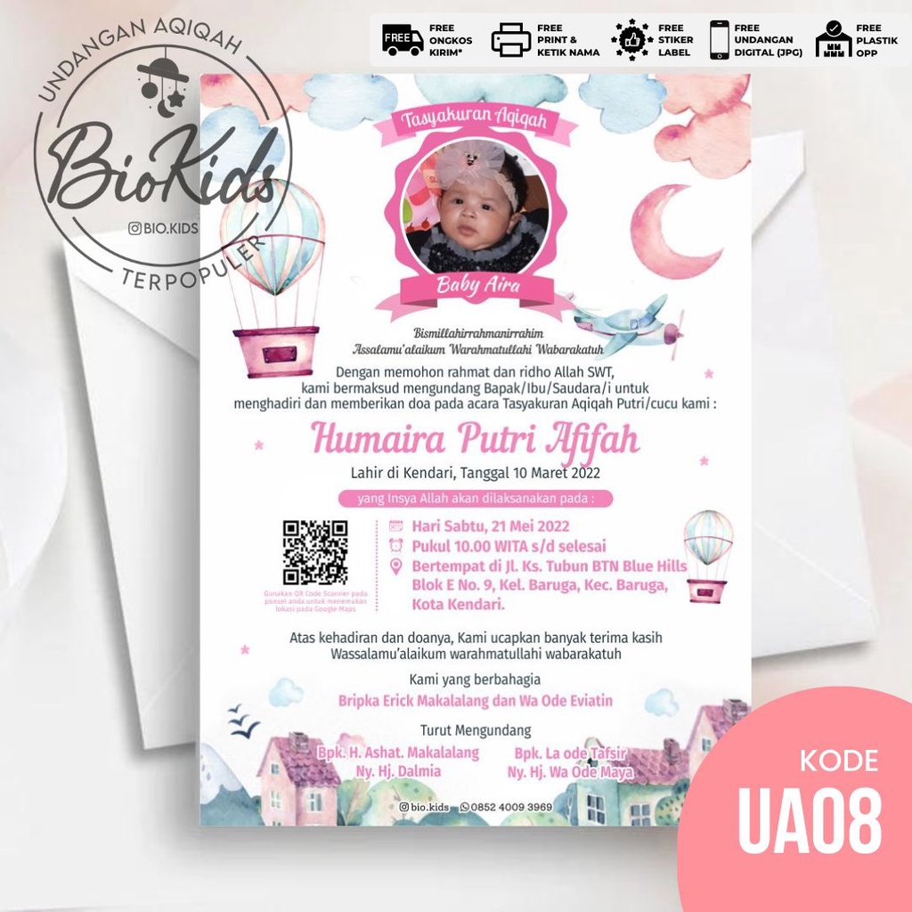Jual [18 Desain] Undangan Aqiqah, Syukuran, Selapan, Tasyakuran ...