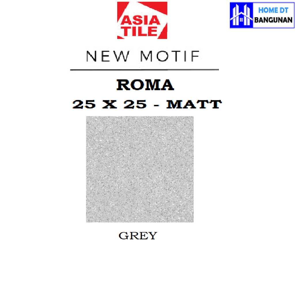 Jual Keramik Lantai 25x25 Asia Tile . Roma Grey Matt | Shopee Indonesia