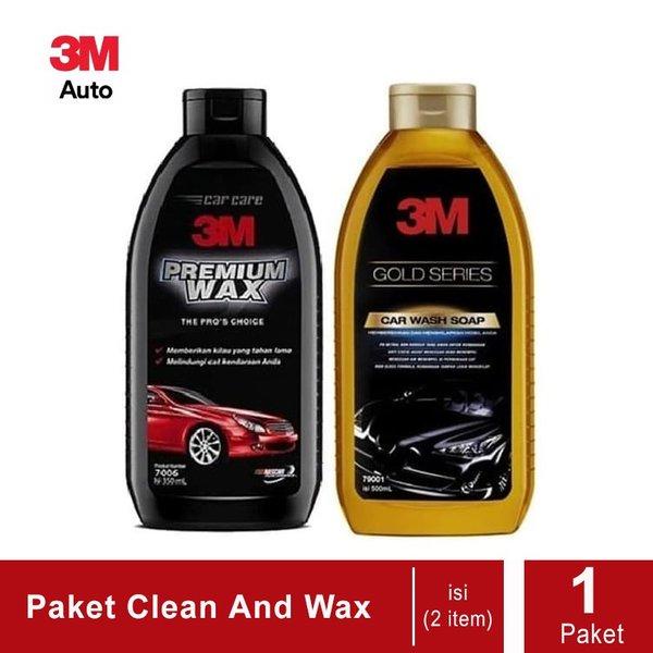 Jual Paket Clean And Wax Pack 3M - Car Wash Gold & Premium Wax - Sampo ...