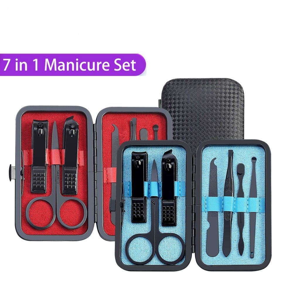 Jual Gunting Kuku Set Stainles Stell Warna Hitam Set 7in1 Manicure ...