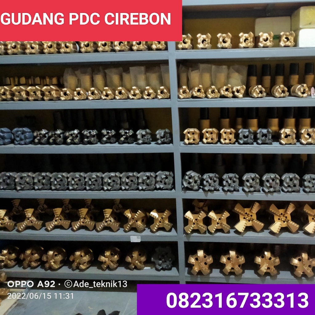 Jual PDC DRILL BITS 98mm 3 BLADE 3.8 INCHI. mata bor batuan keras /mata ...