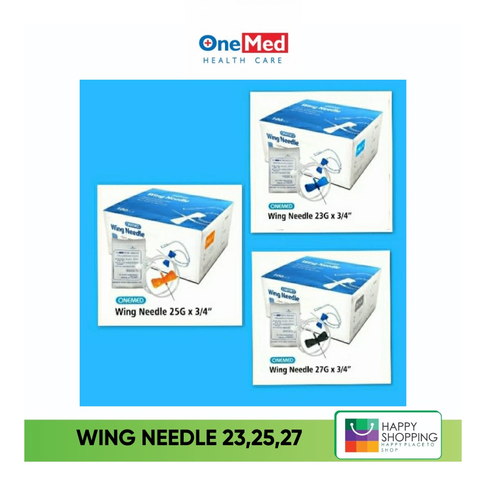 Jual COD PER BOX WING NEEDLE ONEMED 23G 25G 27G Box isi 100pcs | Shopee Indonesia