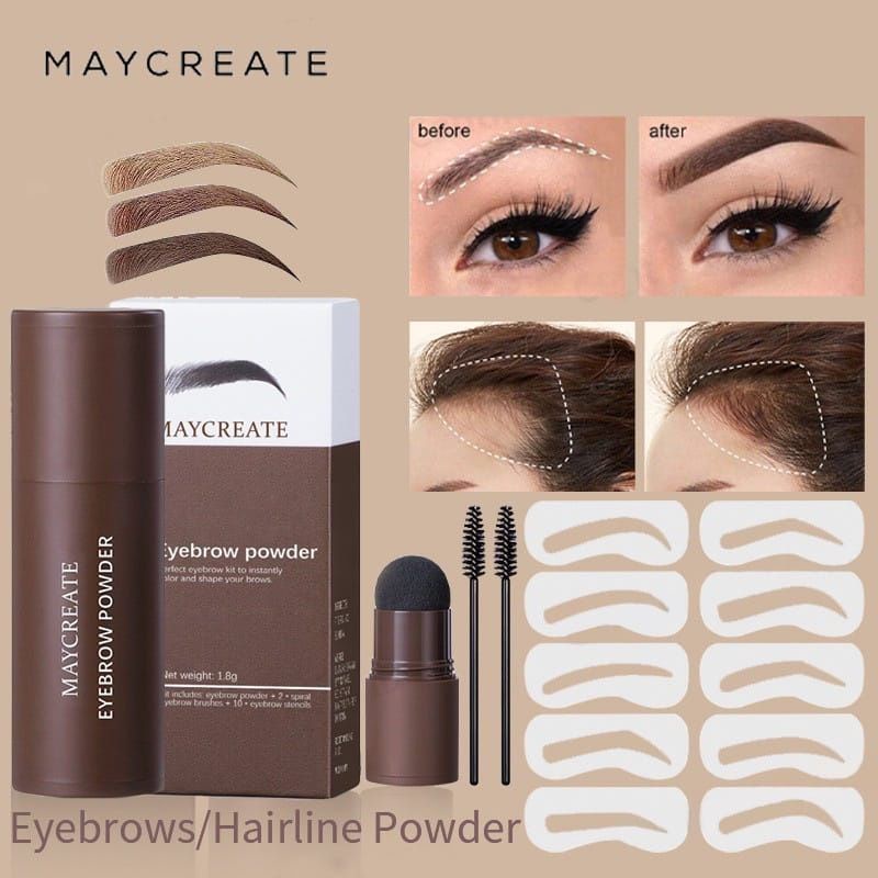 Jual MAYCREATE EYEBROW POWDER ALIS INSTAN EYEBROW STAMP ALIS STEMPEL ...