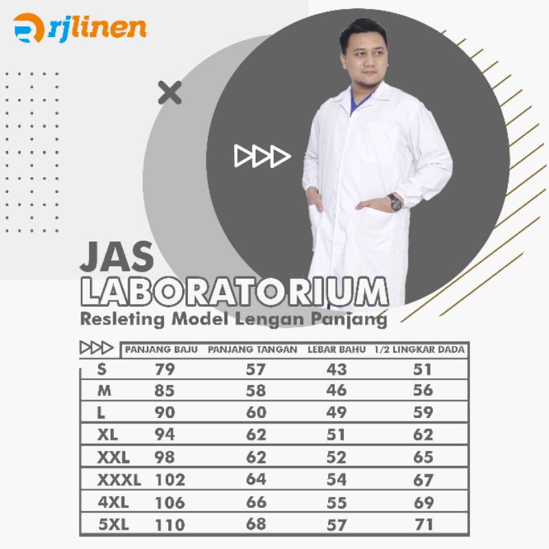 Jual JAS LABORATORIUM / JAS LAB LENGAN PANJANG / JAS LAB RESLETING/ JAS ...