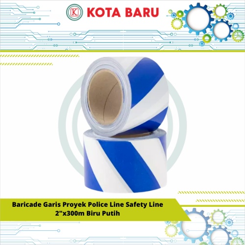 Jual Baricade Garis Proyek Police Line Safety Line 2"x300m Biru Putih ...