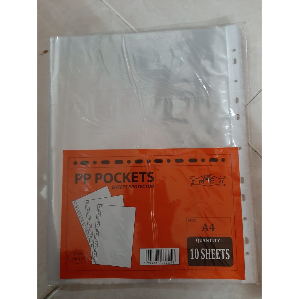 Jual Plastik pp pocket / sheet protector A4 Imco folder isi 10 lembar ...