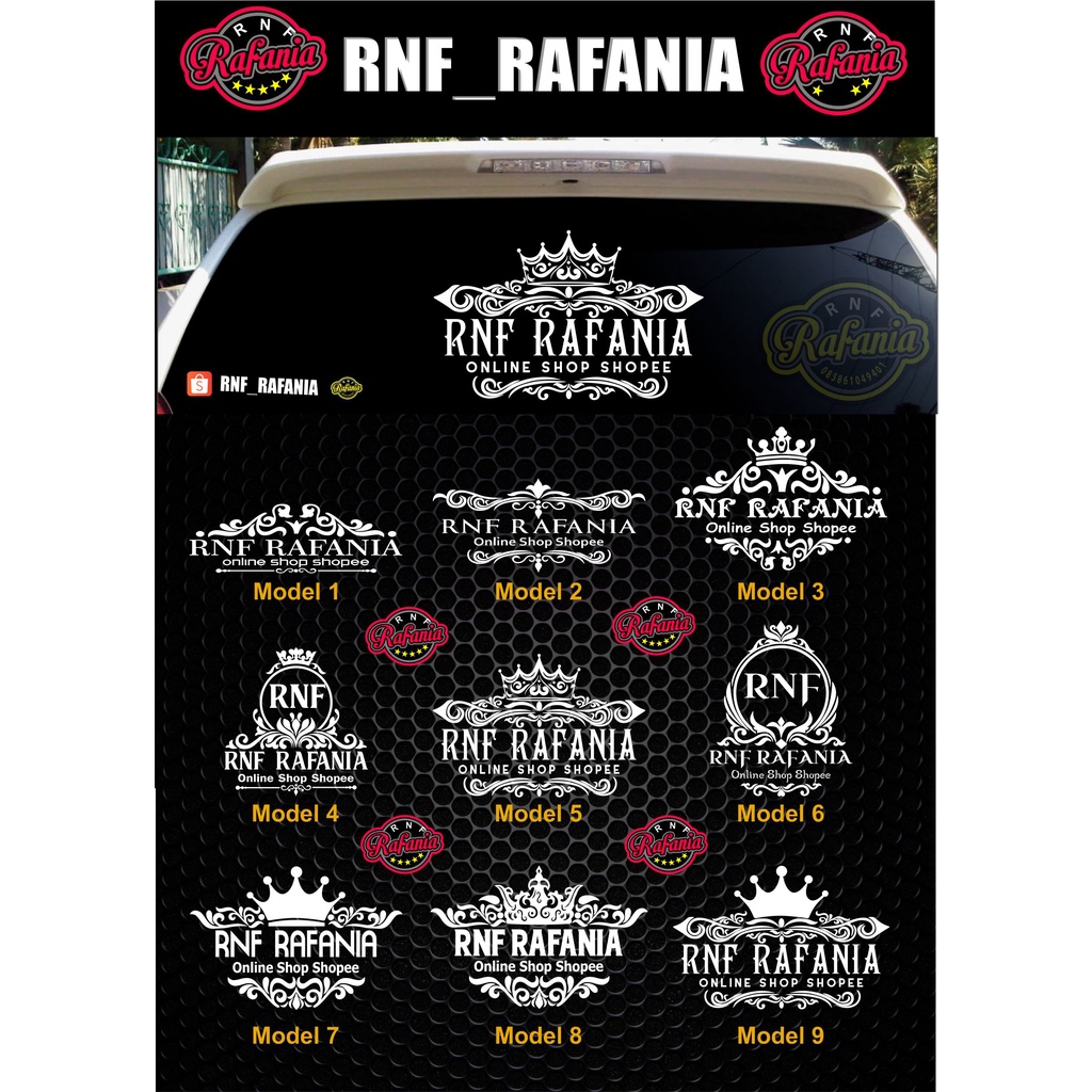 Jual STIKER KACA MOBIL CUSTOM NAMA BISA DI TEMPEL BODY MOBIL CUTTING ...