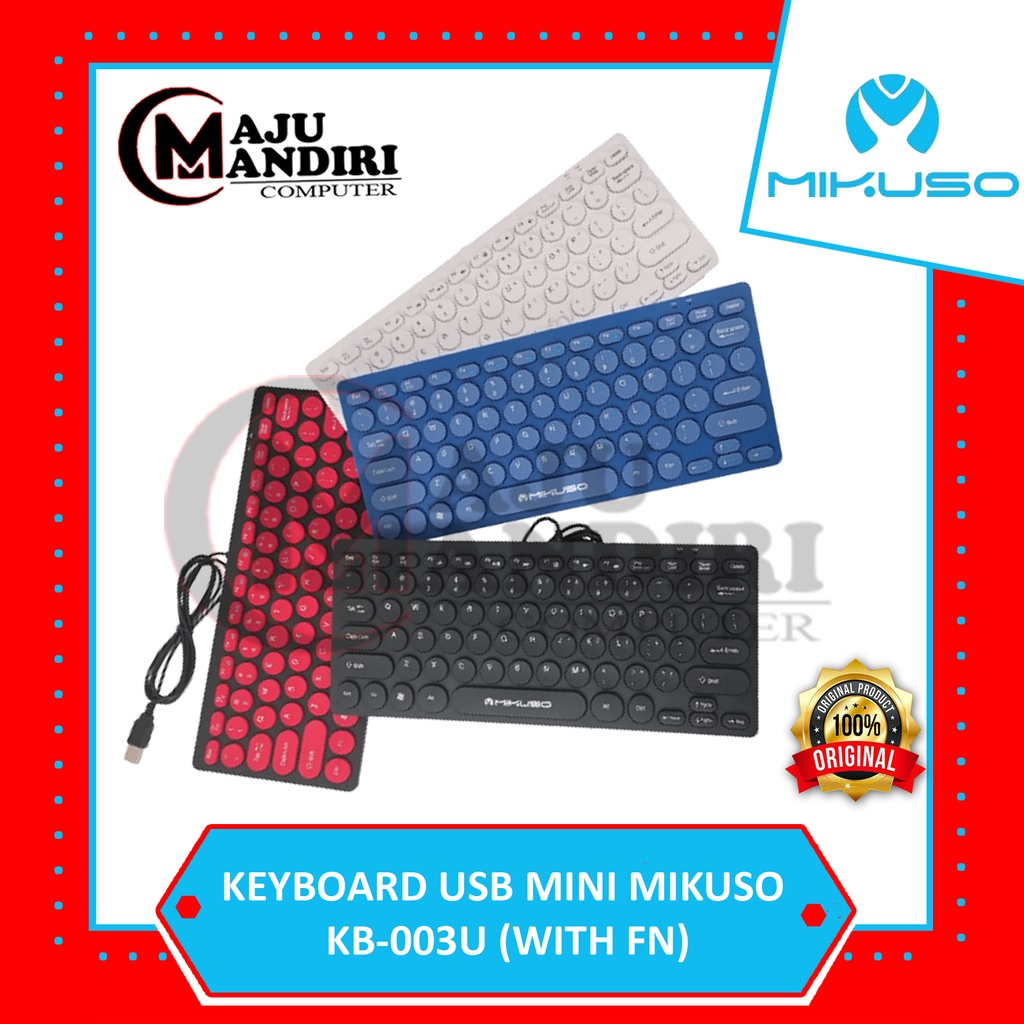 Jual KEYBOARD USB MINI MIKUSO KB-003U (WITH FN) | Shopee Indonesia