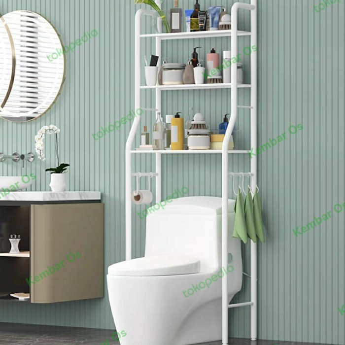 Jual Rak Toilet Rak Kamar Mandi 3 Susun Kloset Duduk Toto Eco Flush ...