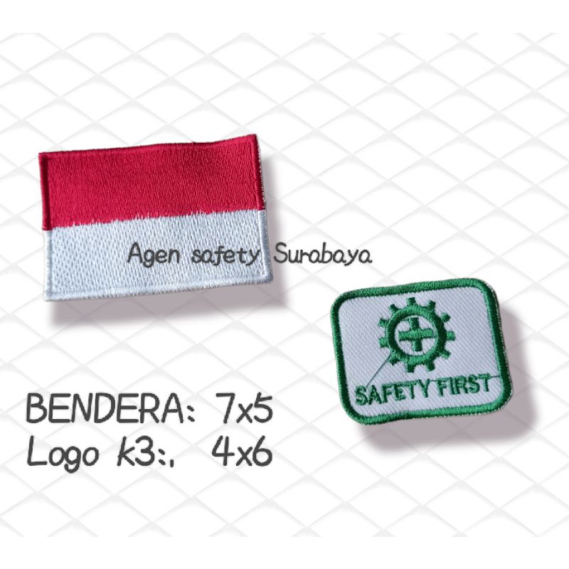 Jual satu set bed emblem bordil bendera merah putih dan logo k3 ...