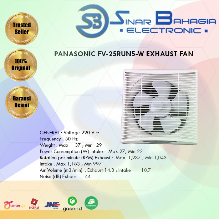 Jual PANASONIC FV-25RUN5-W EXHAUST FAN (NEW) (KHUSUS BANDUNG) | Shopee Indonesia