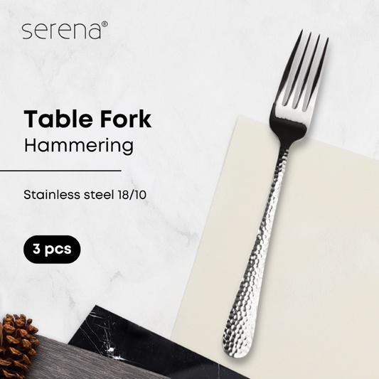 Jual Garpu Makan Stainless Steel Serena Hammering - Table Fork 3 pcs ...