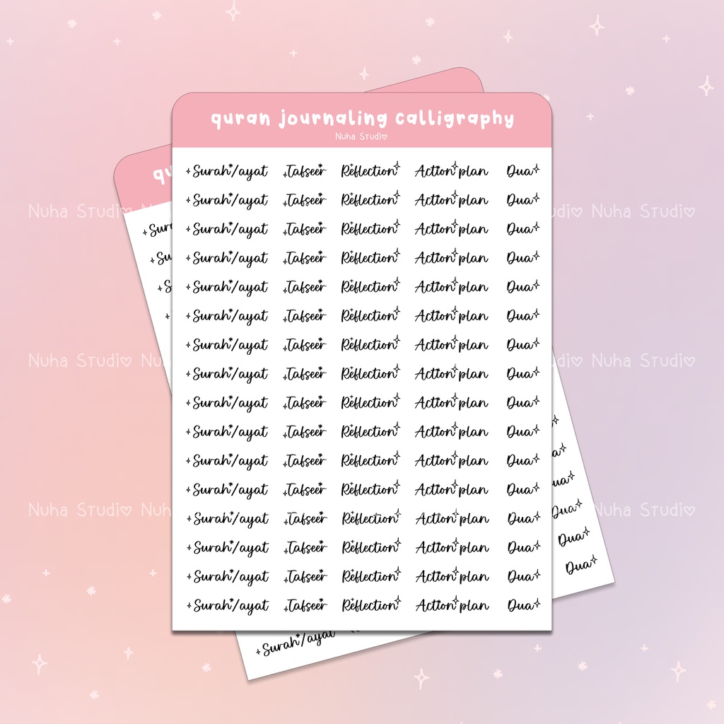 Jual Quran Journaling Calligraphy Sticker by Nuha Waterproof Scrapbook ...