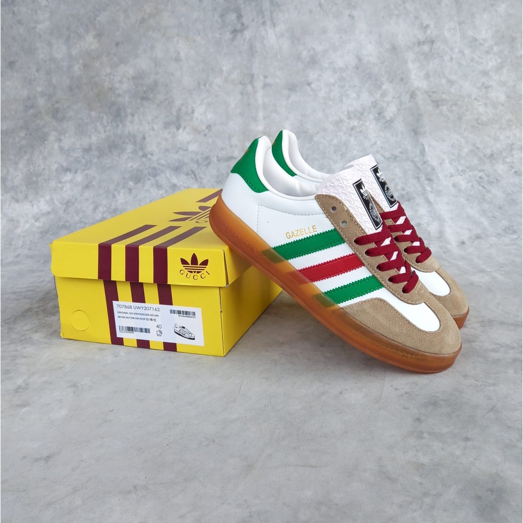 Jual SEPATU ADIDAS GAZELLE X GUCCI WHITE GREEN GUM ORIGINAL BNIB FULL ...