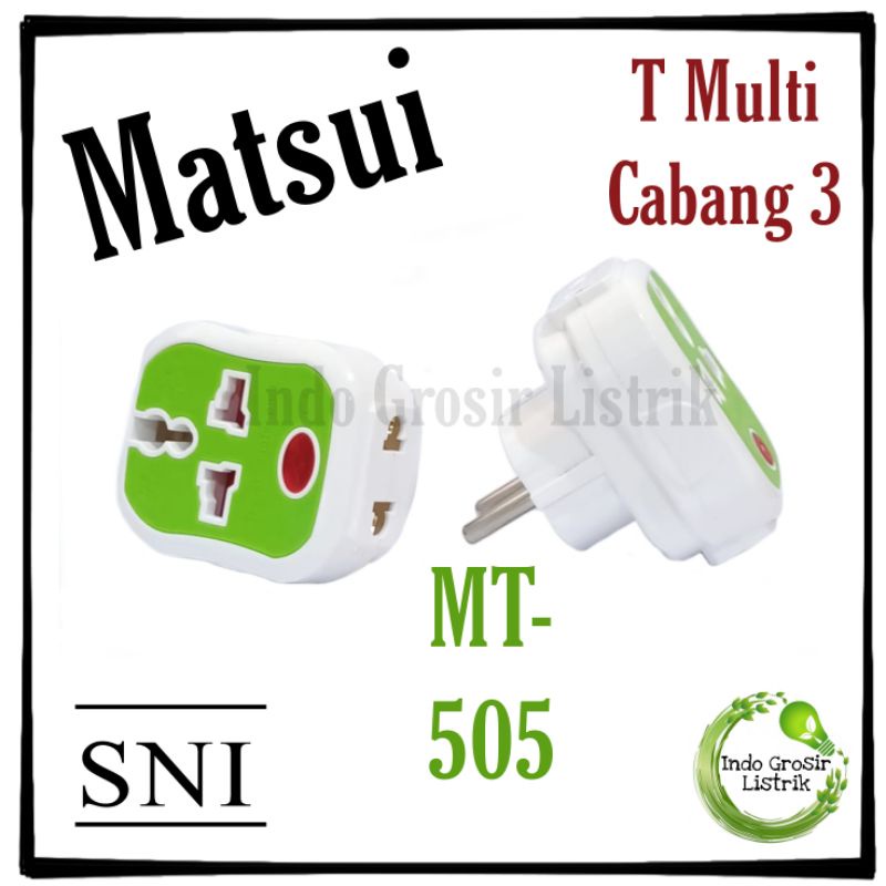 Jual Steker T-Multi Cabang 3 Matsui T One Pro + LED MT-505 Colokan 3 ...