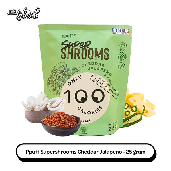 Jual Ppuff! Supershrooms Cheddar Jalapeno 25gr - Vegan | Gluten Free ...