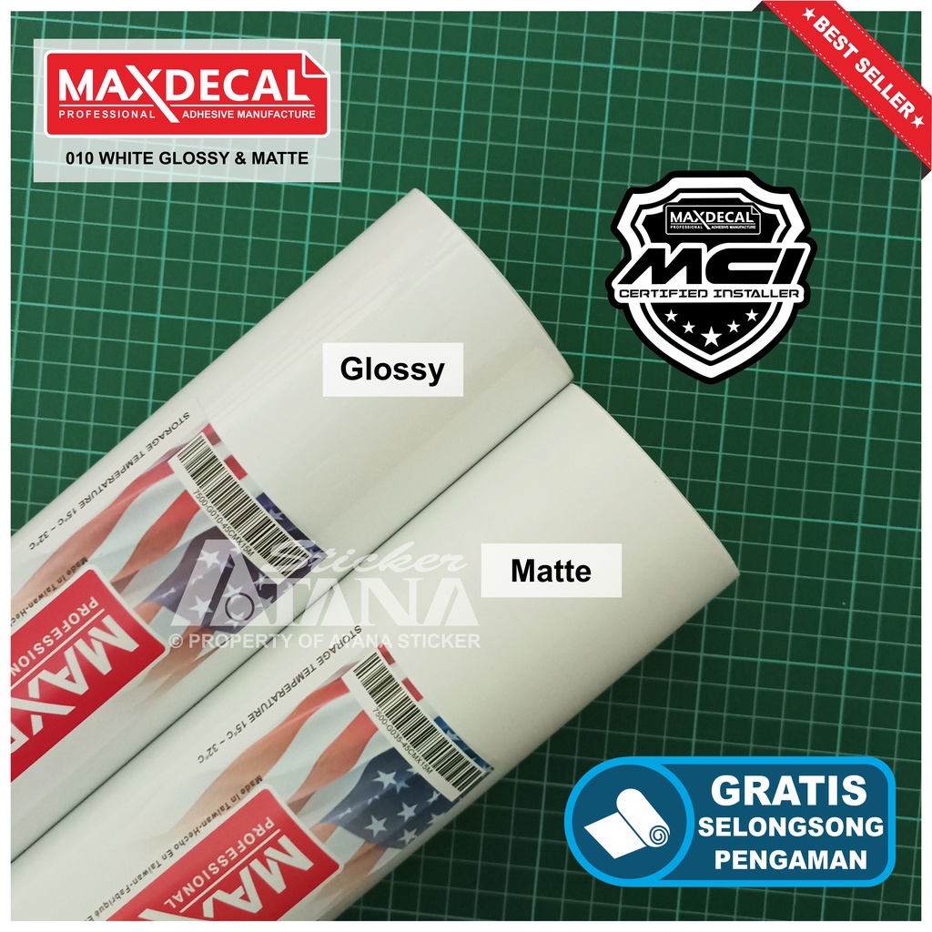 Jual Skotlet Putih Doff Glossy Maxdecal Scotlet White Dop Gloss Stiker Matte Metalik Kilap ...
