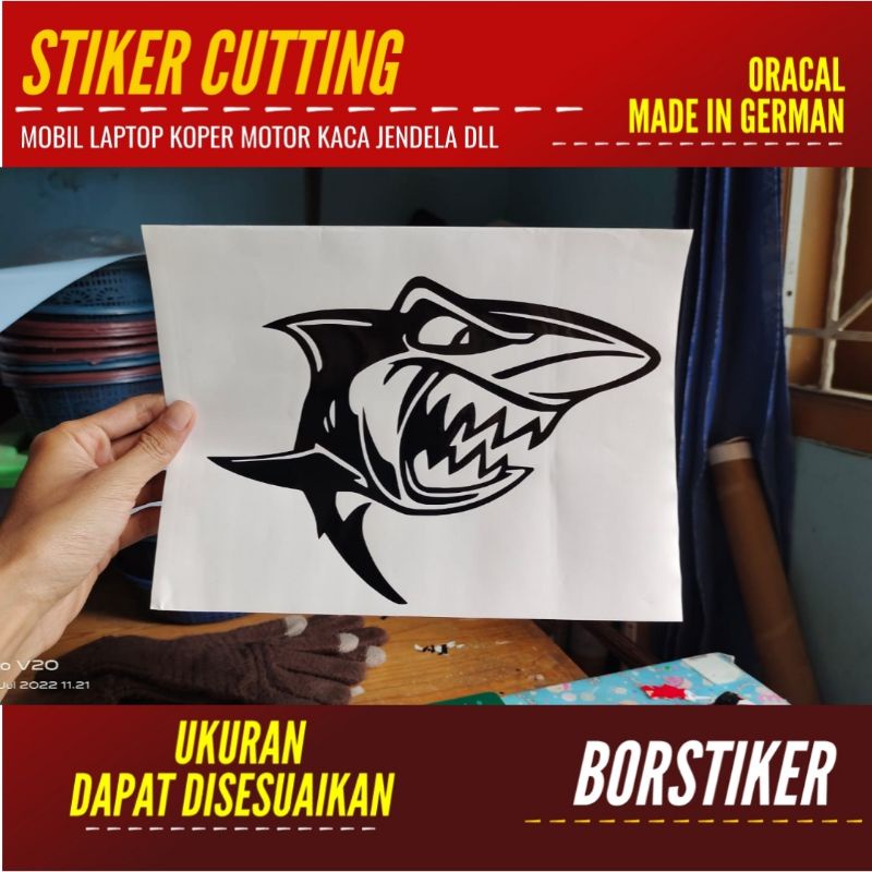 Jual STIKER IKAN HIU UKURAN 18 CM STICKER CUTTING ANIME LOGO DLL ...