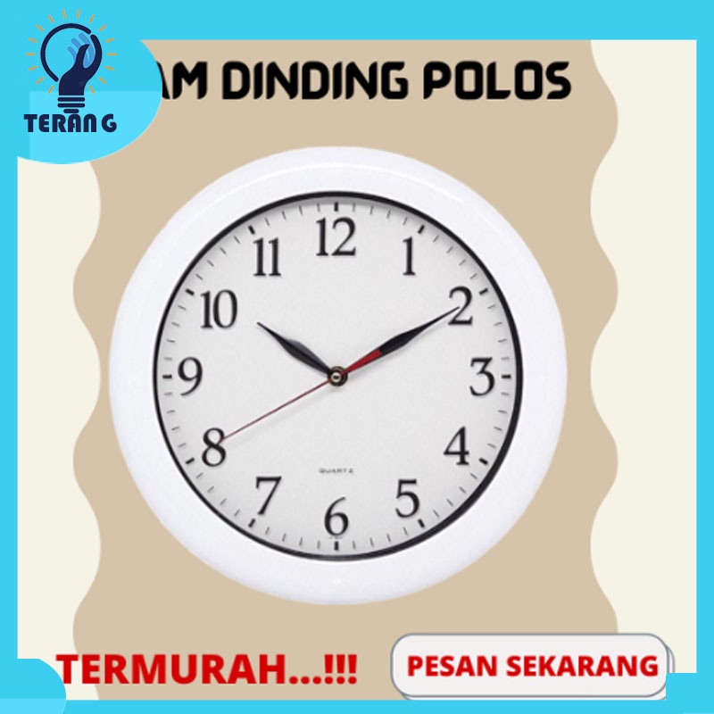 Jual Jam Dinding HItam Putih Dingding 28cm Tempel Wall Clock Polos ...