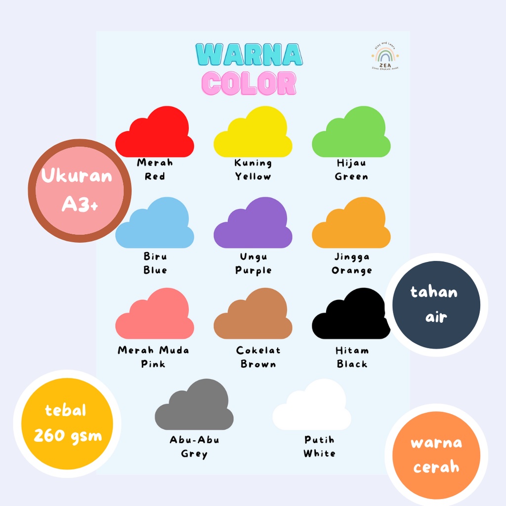 Jual Mainanzea Poster Edukasi Seri Bentuk & Warna - Poster shape and ...