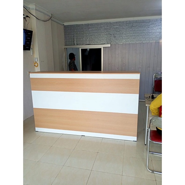 Jual MEJA KASIR ukuran 200*40*110 / MEJA RESEPSIONIS PANJANG 2 METER ...