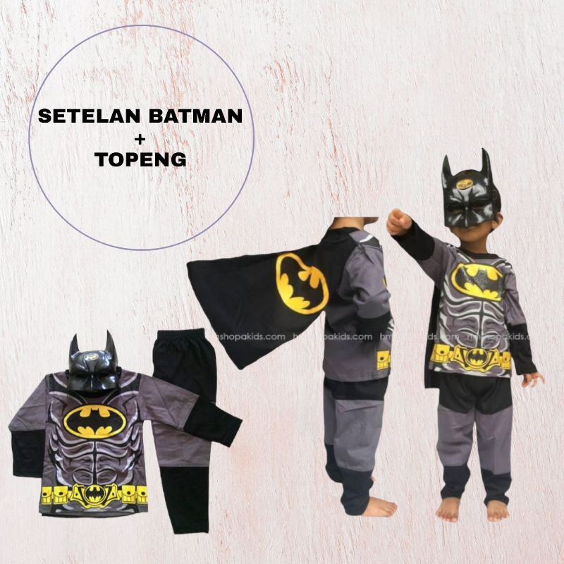Jual Baju Kostum Anak Batman Sayap Gratis Topeng Lengan Panjang ...
