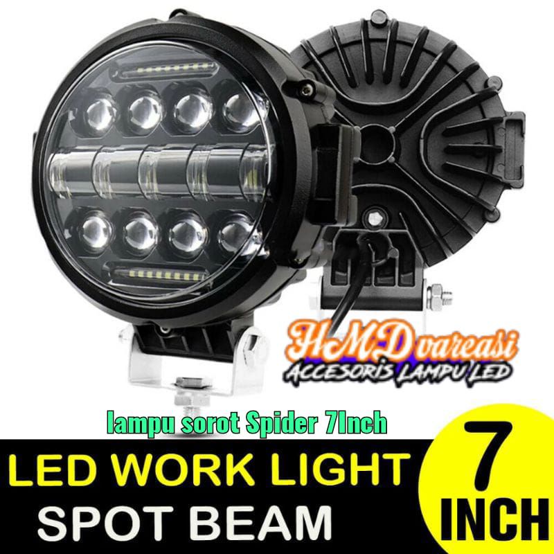 Jual LAMPU SOROT LED 60W SPIDER 7INCH SPOT COMBO BEAM LAMPU LED BEMPER ...