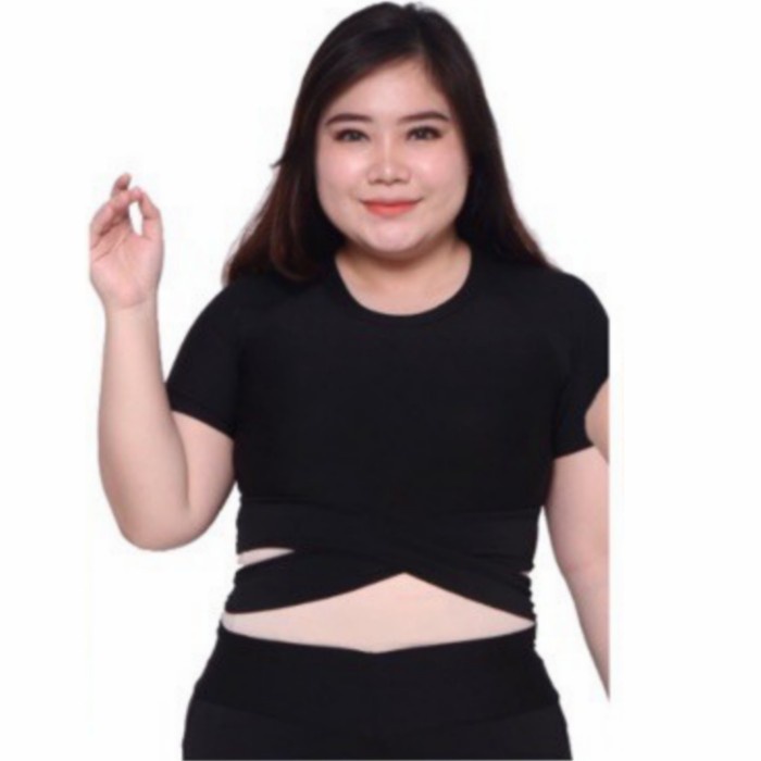 Jual JUMBO atasan senam yoga gym fitnes baju olahraga plus size crop ...