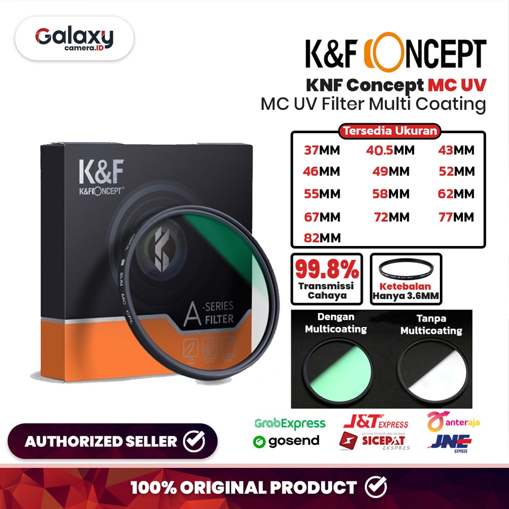 Jual K&F Concept Filter MC-UV Filter Slim Multi Coating KNF Concept MC UV Original | Shopee ...