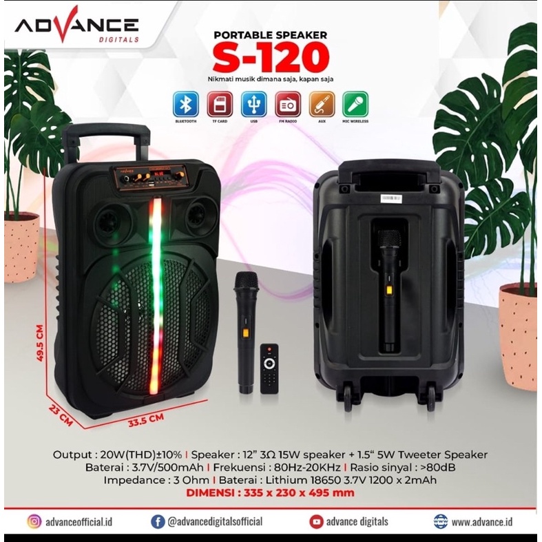 Jual Speaker Advance S-120 Meeting 12" inch S120 1 Mic Wireless | Shopee Indonesia