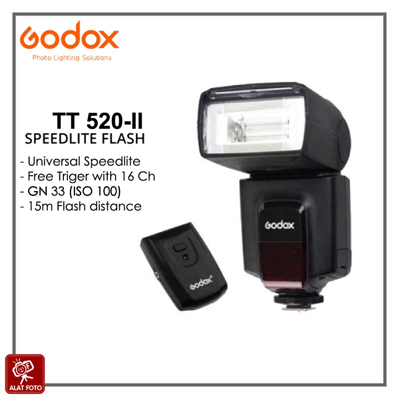 Jual Godox TT520 II FREE Wireless Trigger Universal Speedlite | Shopee ...