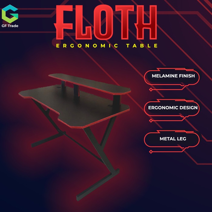 Jual Meja Gaming Meja Komputer Meja Kerja Floth FL120 - Merah | Shopee ...