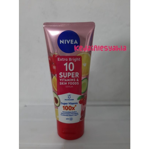 Jual Nivea Extra Bright 10 Super Vitamin dan Skin Foods Serum 180ml ...