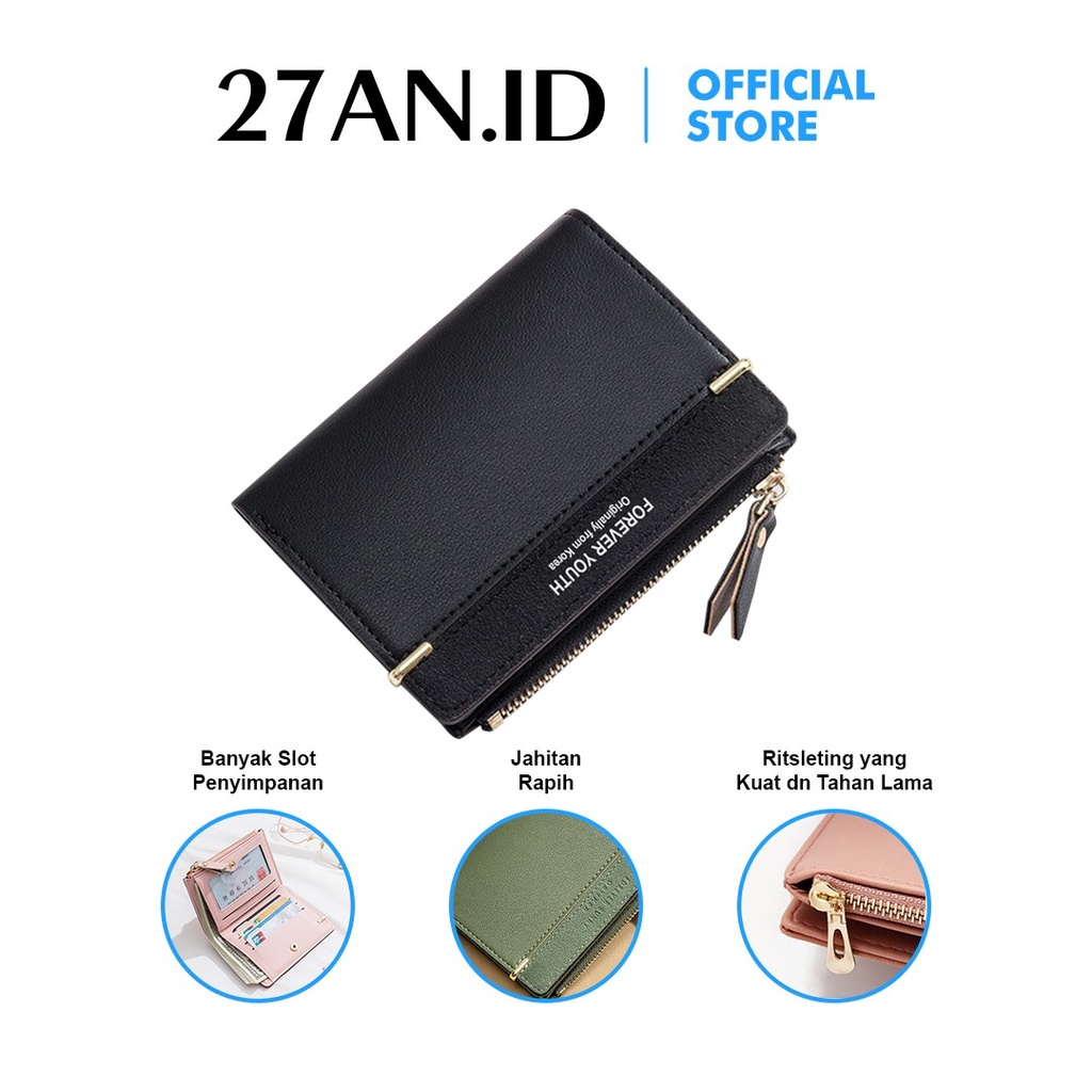 Jual ( 27AN.ID ) DOMPET LIPAT MINI WANITA RESLETING AS11 DOMPET WANITA LIPAT POLOS ELEGAN ...