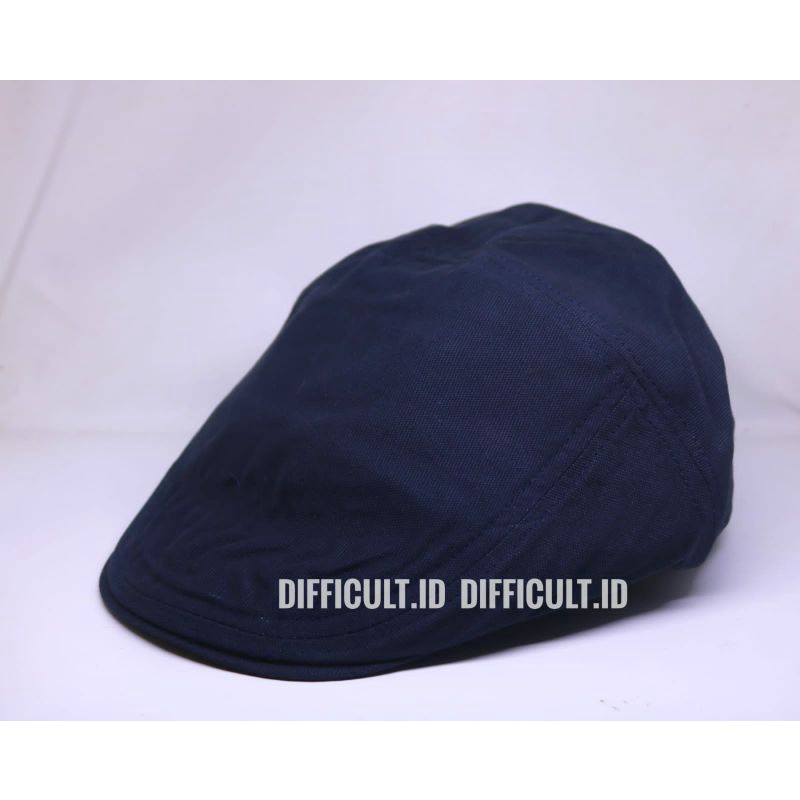 Jual TOPI PATINO KANVAS NAVY | TOPI FLAT CAP CANVAS | TOPI COPET POLOS ...