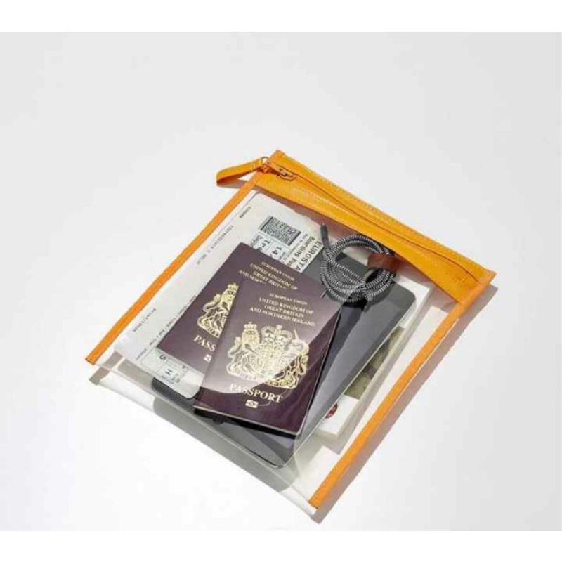 Jual Travel Pouch Transparan Serbaguna Mika Tebal Bening / Flat Pouch ...