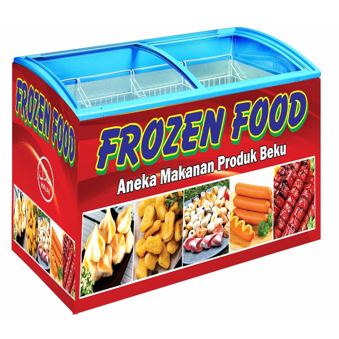Jual stiker freezer motif frozen food Merah ( free Request Nama ...