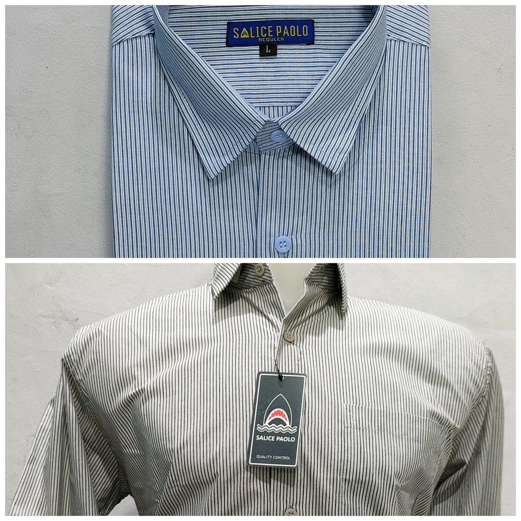 Jual Kemeja Pria Salice Paolo Motif Salur Biru Coklat Supersonic ...