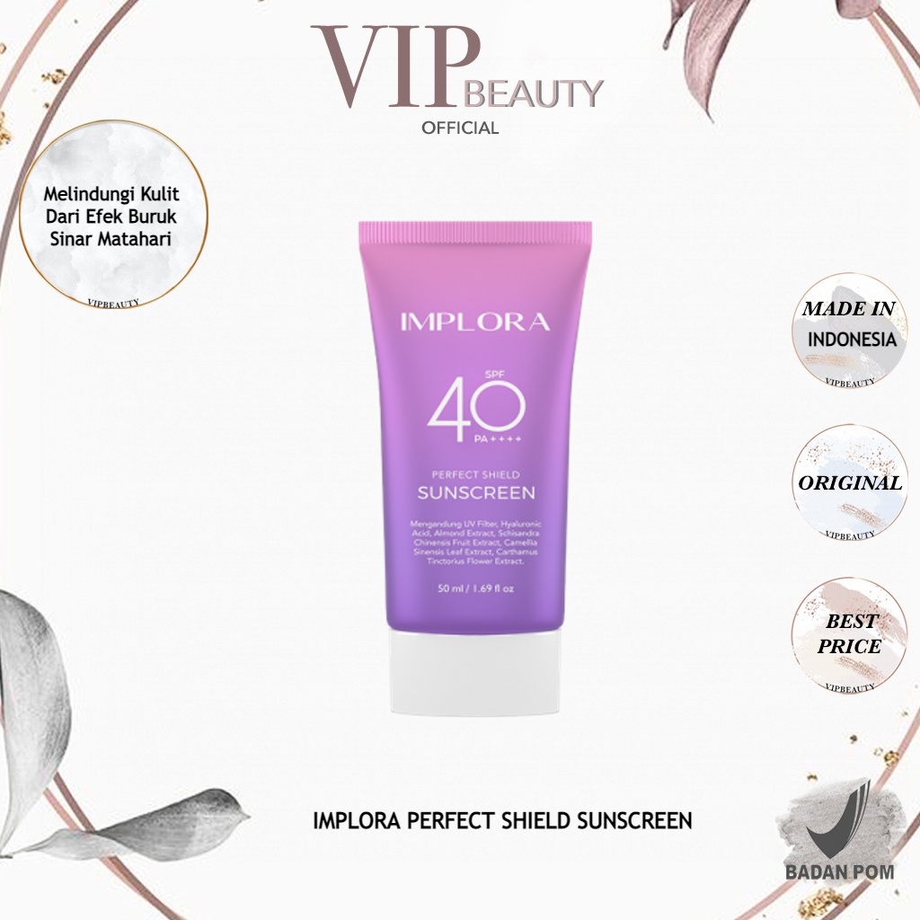 Jual IMPLORA PERFECT SHIELD SUNSCREEN SPF40 PA++++ 50ml | Shopee Indonesia