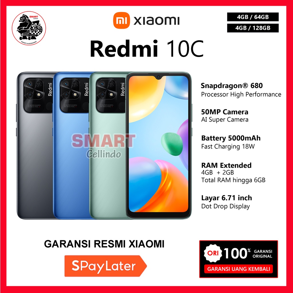 Jual Xiaomi Redmi 10C 4/128GB - Redmi 10A 4/64GB (Garansi Resmi Xiaomi) | Shopee Indonesia