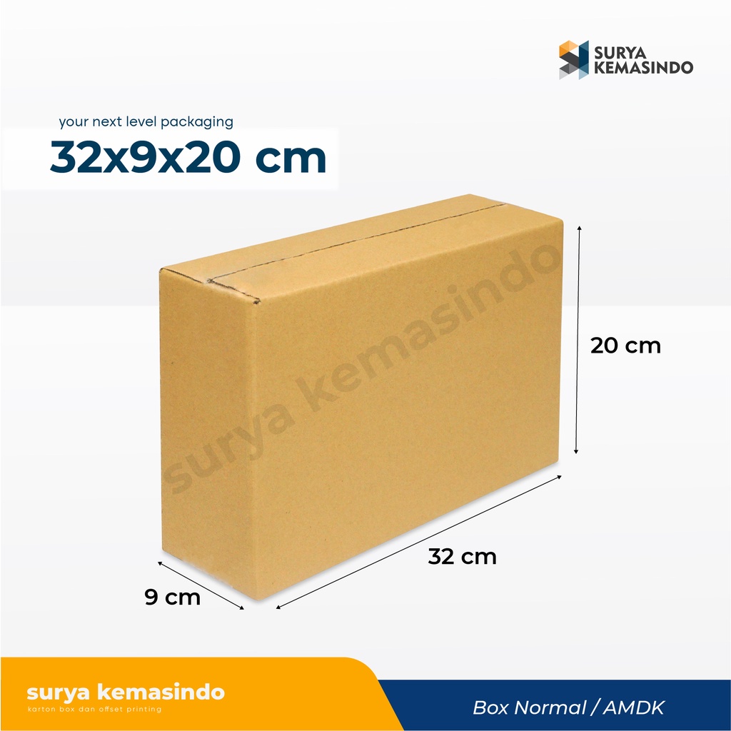 Jual Box 32x9x20 cm (Elmeira) KARTON/KARDUS/PACKING/NORMAL/AMDK/NORMAL ...
