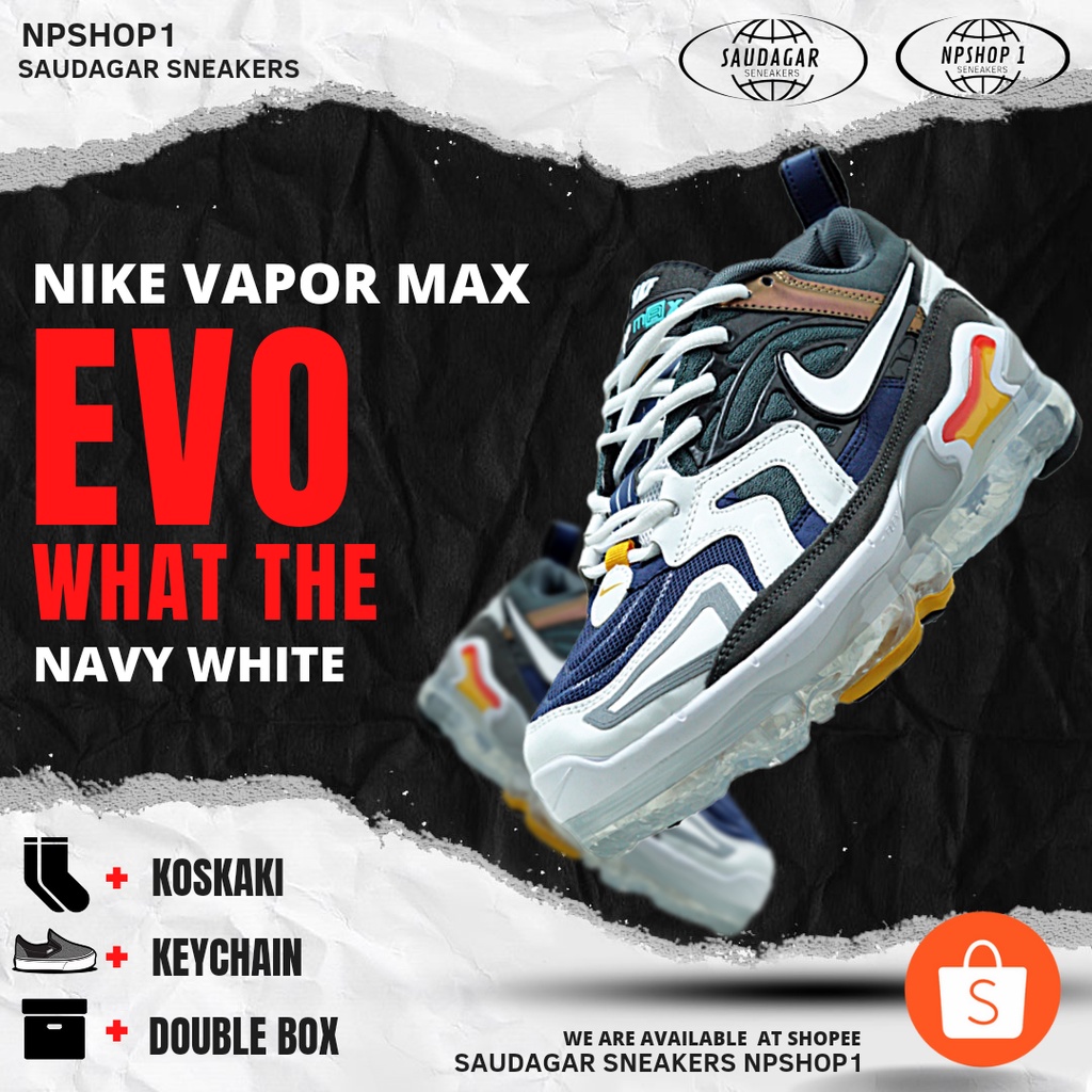 Jual [100% Poto Asli ] Nike Vapor Max EVO NRG What The White Navy ...