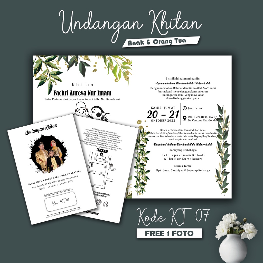 Jual Undangan Khitan, Undangan Khitanan, Tasyakuran Khitan, Walimatul ...