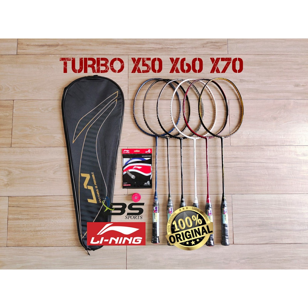 Jual RAKET BADMINTON LINING TURBO X50 G5 TURBO X60 G5 TURBO X70 G5 ...