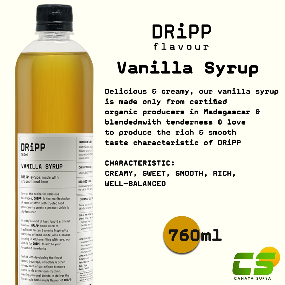 Jual Dripp Sirup / Syrup - Vanilla Syrup 760 ml ( Sirup Vanilla ...