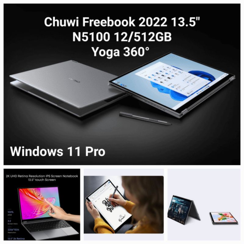 Jual Chuwi Freebook Laptop 2022 N5100 13.5" 12/512GB Yoga 360° Windows 11 | Shopee Indonesia